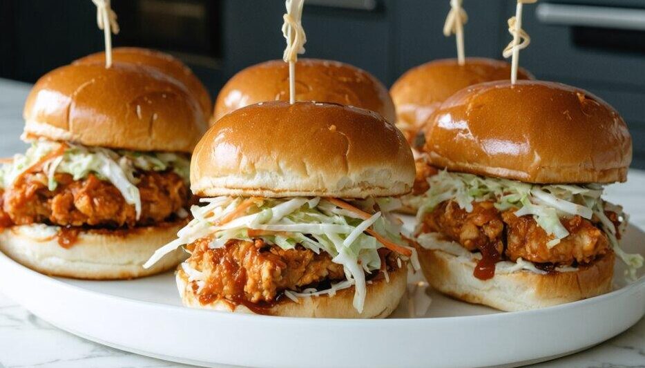 Air-Fried BBQ Pulled Chicken Sliders with Coleslaw All Recipes - Chopped