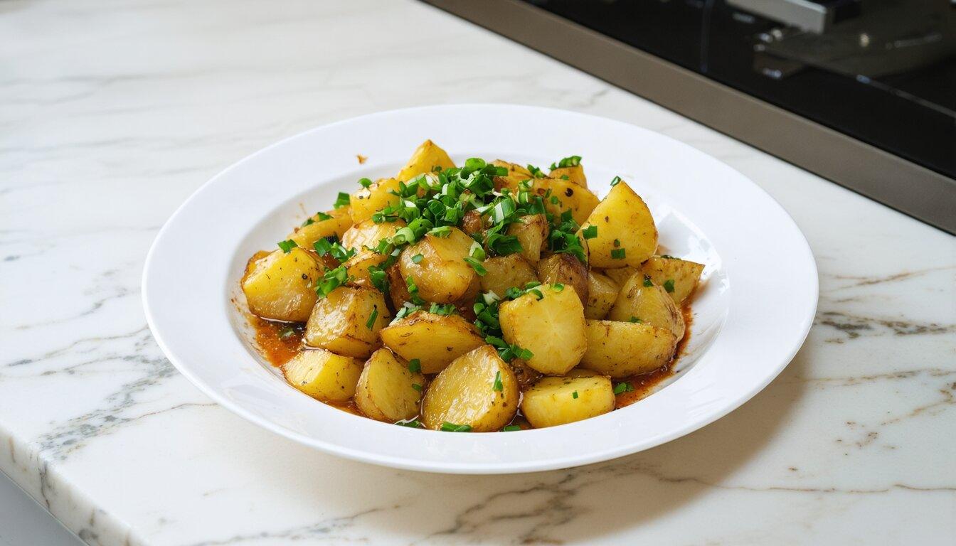 Andean Style Potatoes (Papas A la Huancaína) - Chopped