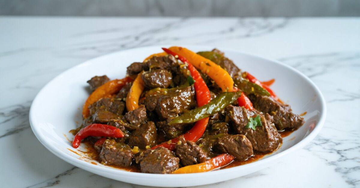 Beef with Ethiopian Peppers (Zilzil Tibs) - Chopped