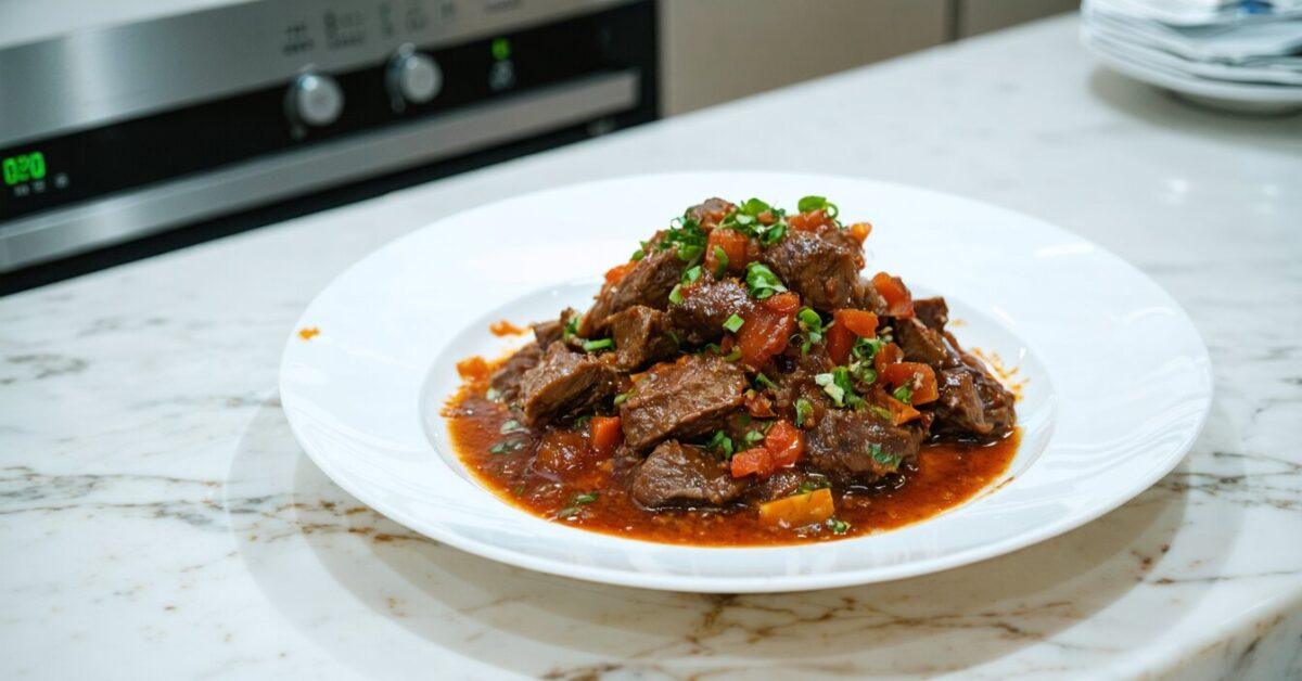 Braised Goat (Bode Guisado) - Chopped