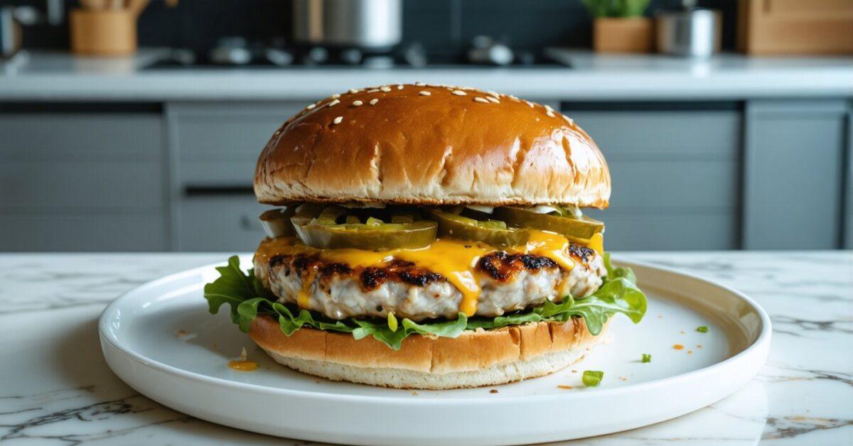 Chipotle BBQ Turkey Burger with Pepper Jack - Chopped