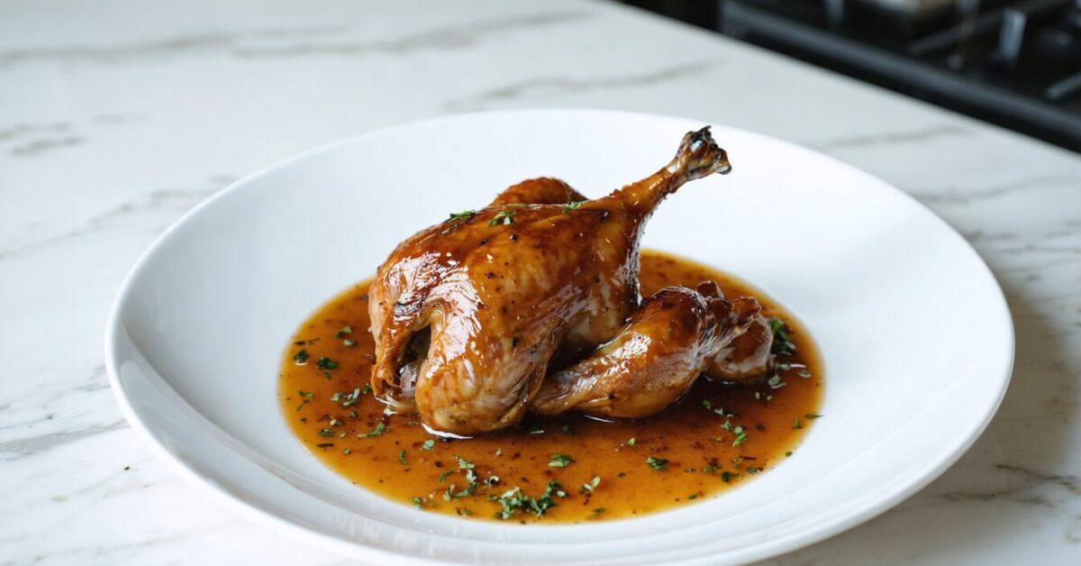 Cider Vinegar and Honey Glazed Quail - Chopped