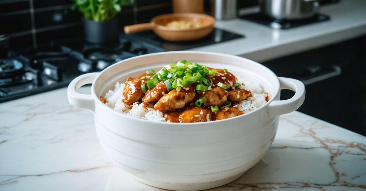 Clay Pot Chicken Rice (Claypot Nasi Ayam) - Chopped