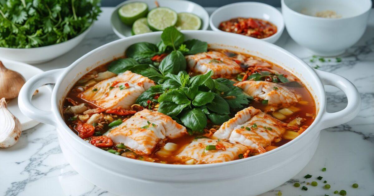 Fermented Fish Hot Pot (Lẩu Mắm) - Chopped