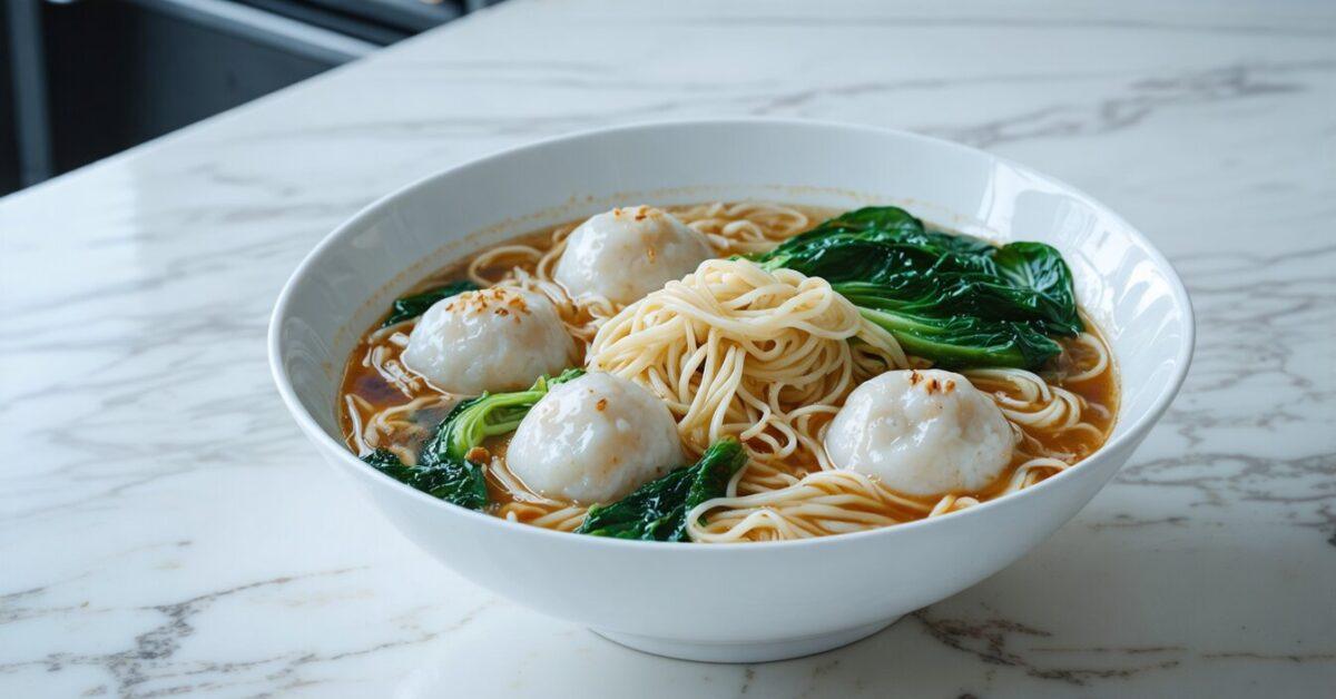 Fish Ball Noodles (Yu Dan Mian) - Chopped