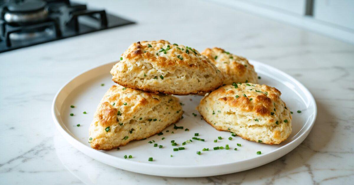 Low-Carb Chive and Parmesan Scones - Chopped