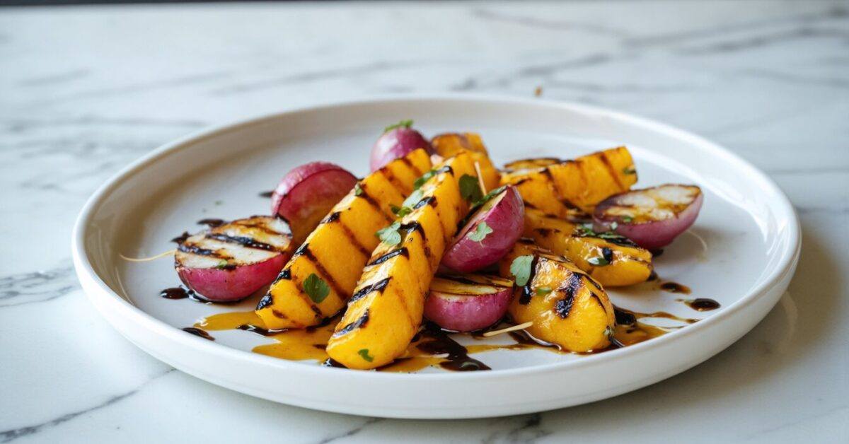 Orange Balsamic Grilled Radishes - Chopped