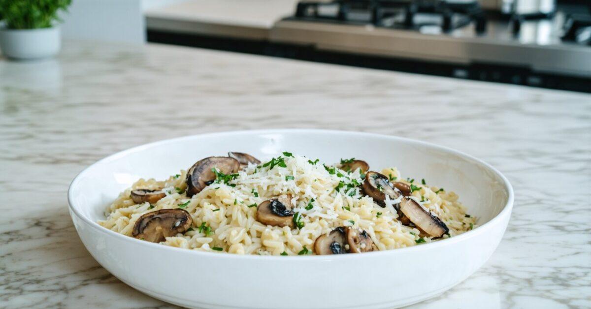 Orzo Risotto with Wild Mushrooms - Chopped