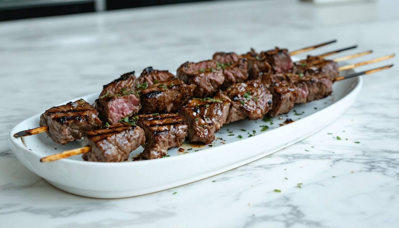 South Dakota-Style Chislic (Grilled Meat on A Stick) - Chopped