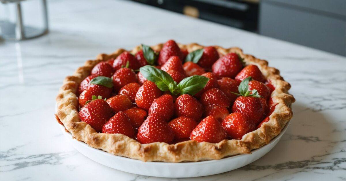 Strawberry Balsamic Basil Pie - Chopped