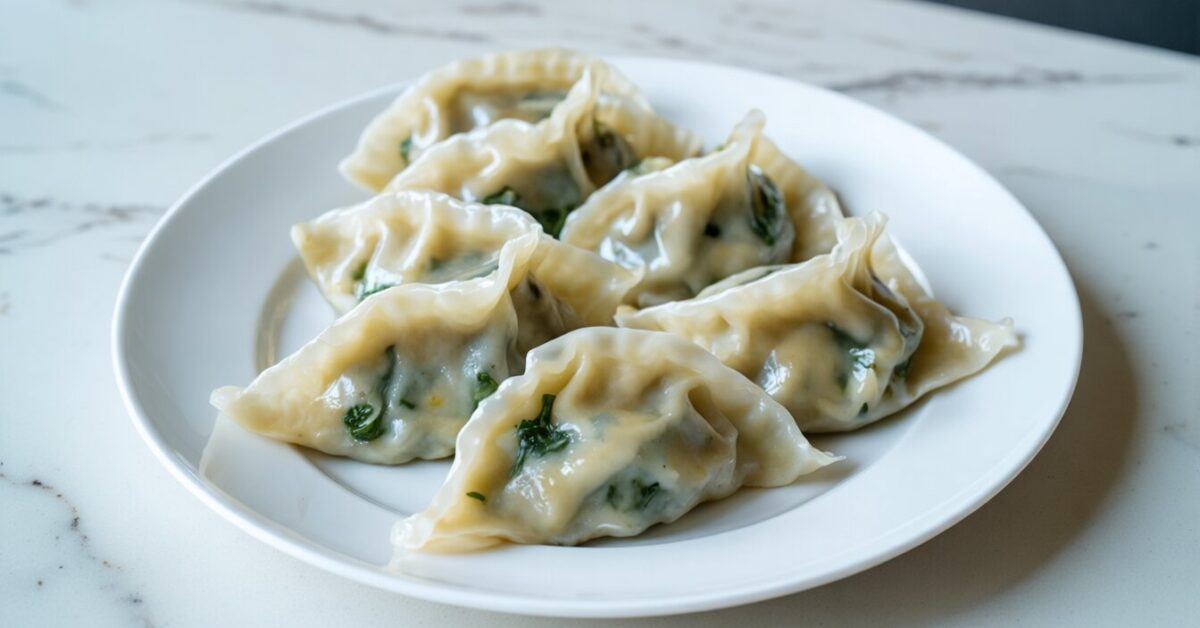Traditional Spinach and Mushroom Dumplings - Chopped