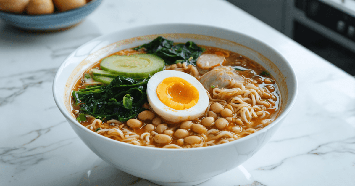 Bean and Veggie Ramen - Chopped