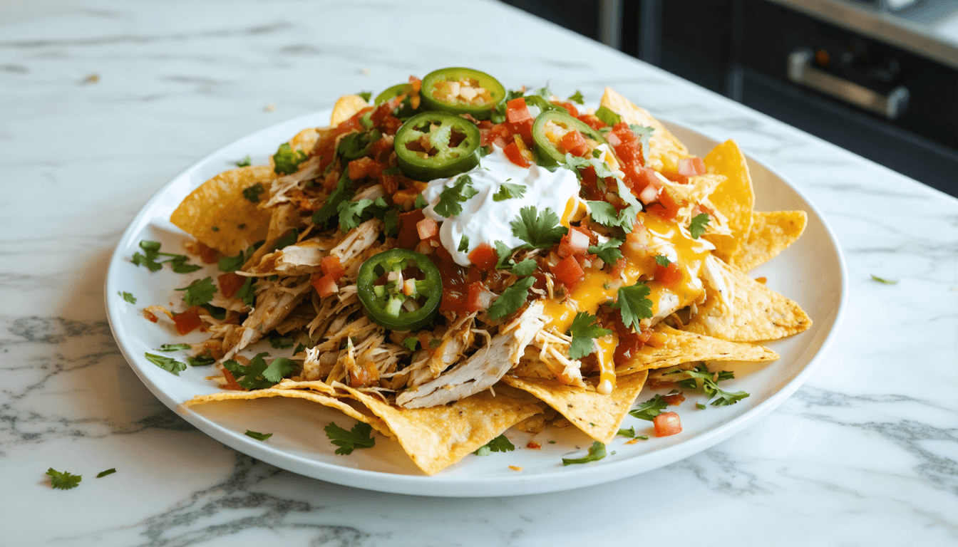 Chicken Nachos with Cheese - Chopped