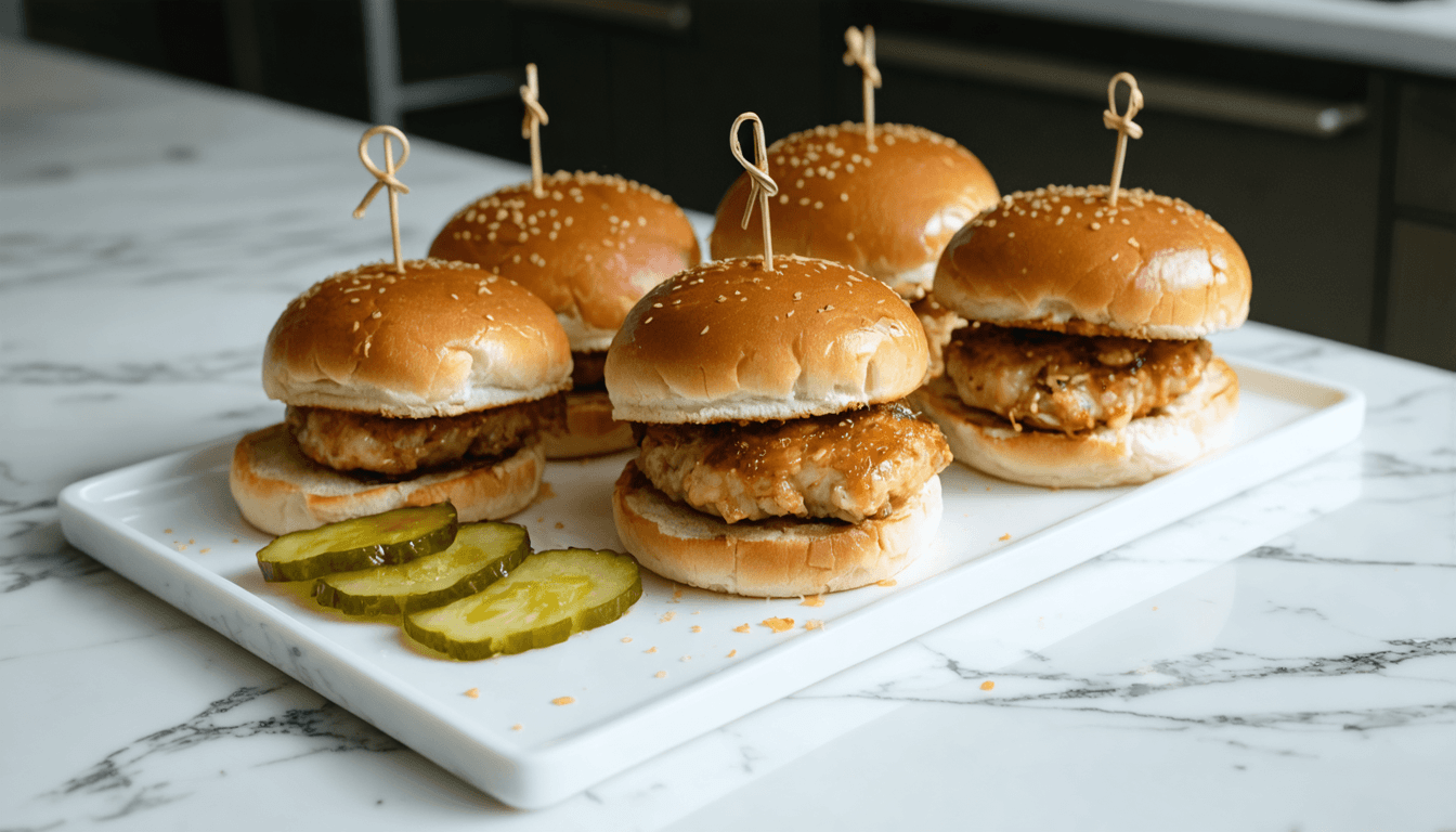 Chicken Sliders with Pickles - Chopped