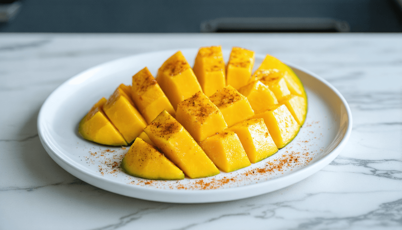 Mango Slices with Chili Lime Seasoning - Chopped