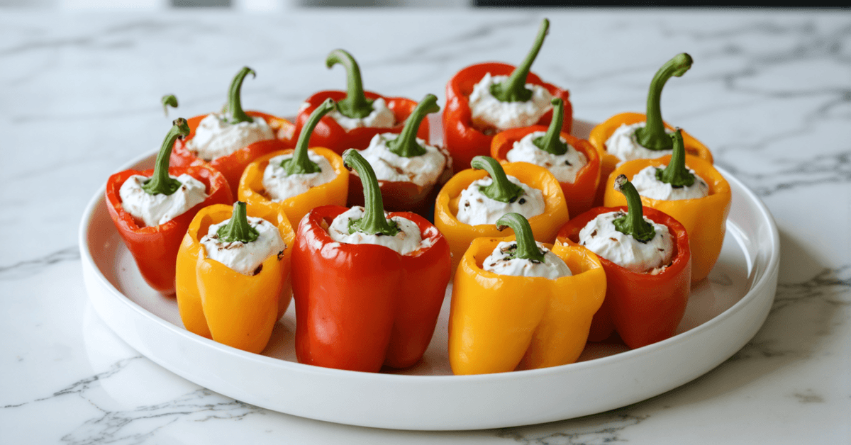 Mini Bell Peppers Stuffed with Goat Cheese - Chopped