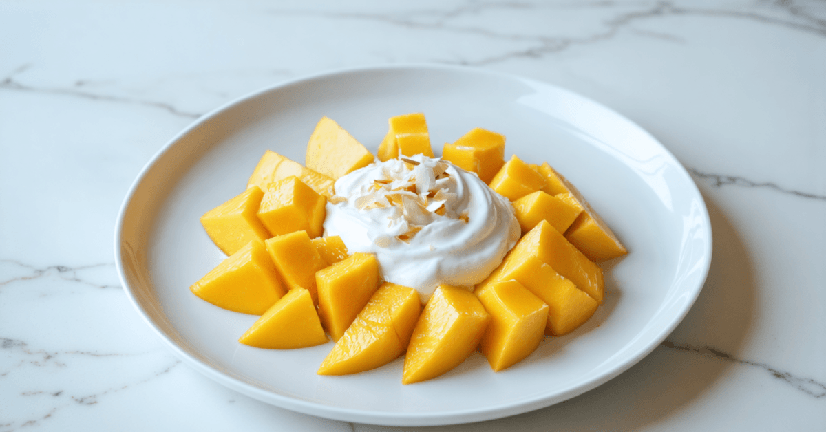 Sliced Mango with Coconut Yogurt - Chopped