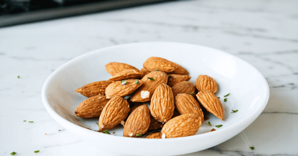 Spicy Roasted Almonds with Rosemary - Chopped