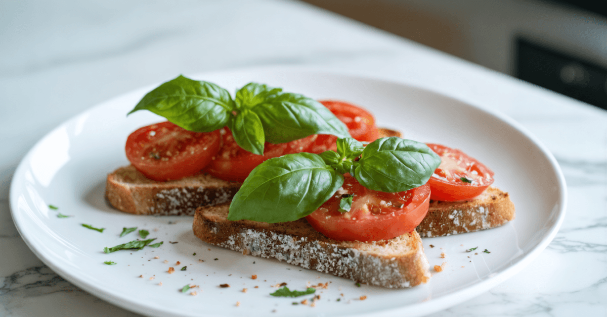 Tomato Basil Toast - Chopped