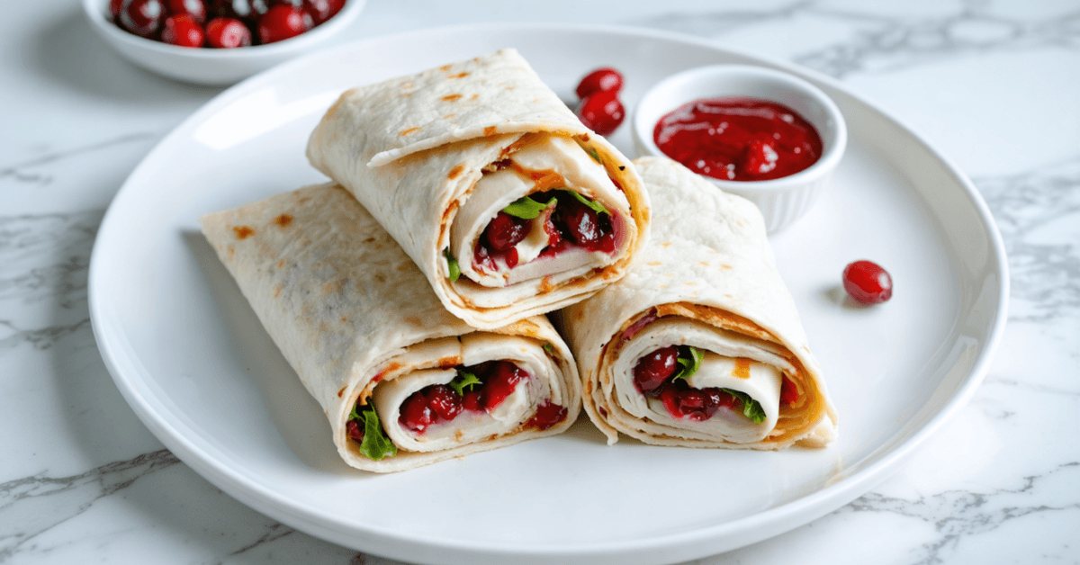 Turkey and Cranberry Wraps with Brie - Chopped