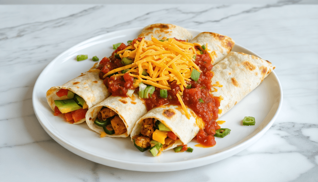 Veggie Taquitos with Salsa - Chopped
