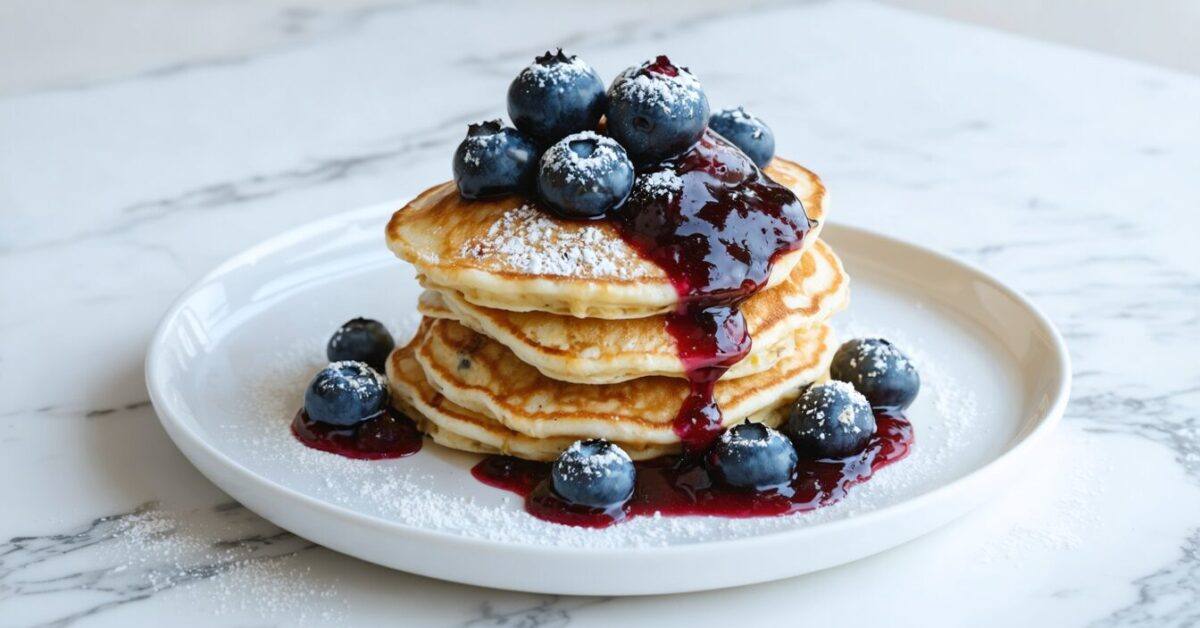 Lemon Poppy Seed Pancakes with Blueberry Compote - Chopped